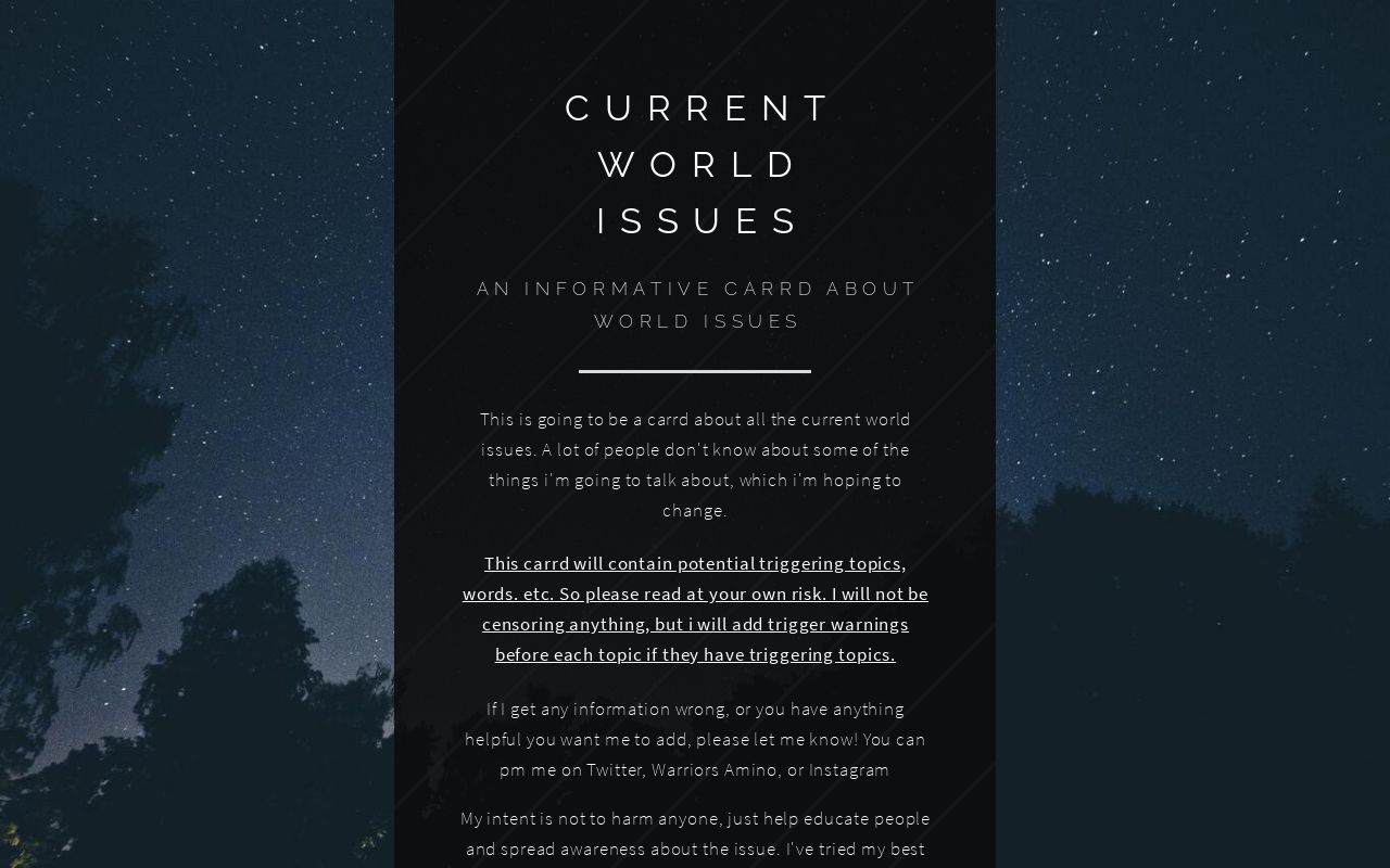 Current World Issues